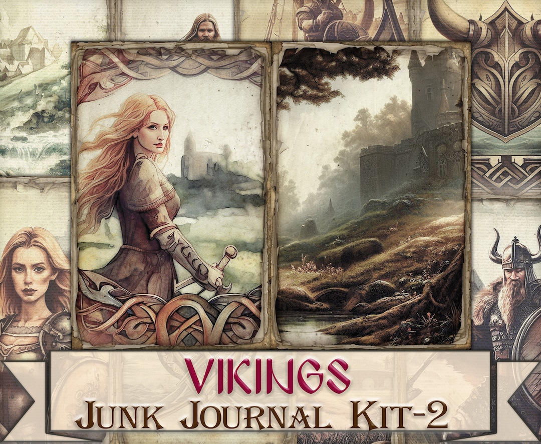 Vintage Vikings Junk Journal Watercolor Kit-2 Printableviking - Etsy