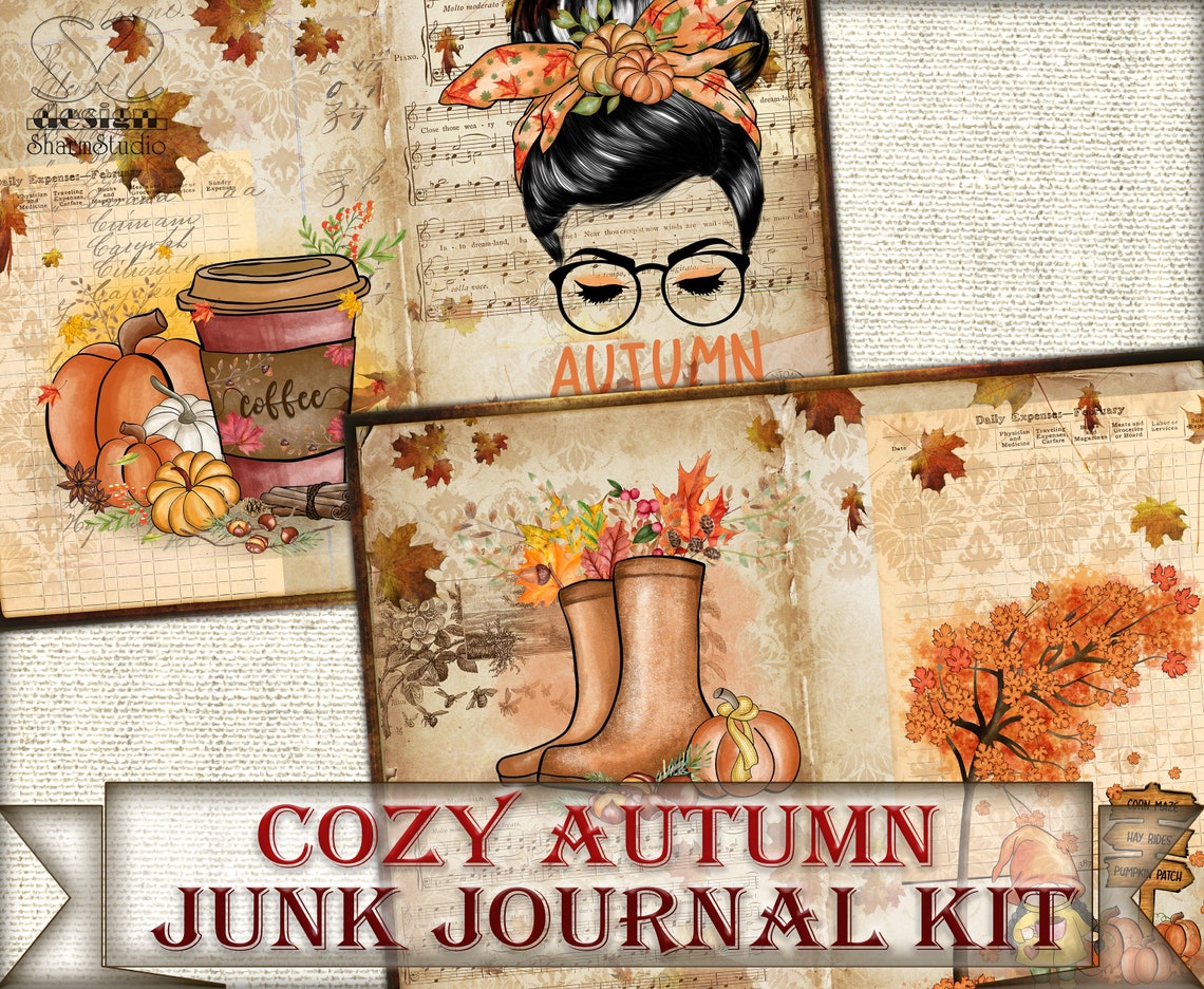 Cozy Autumn Junk Journal Collage Pagesdigital Kit Picture - Etsy