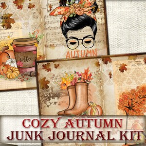 Cozy Autumn Junk Journal Collage Pages,digital Kit Picture Collage,fall ...