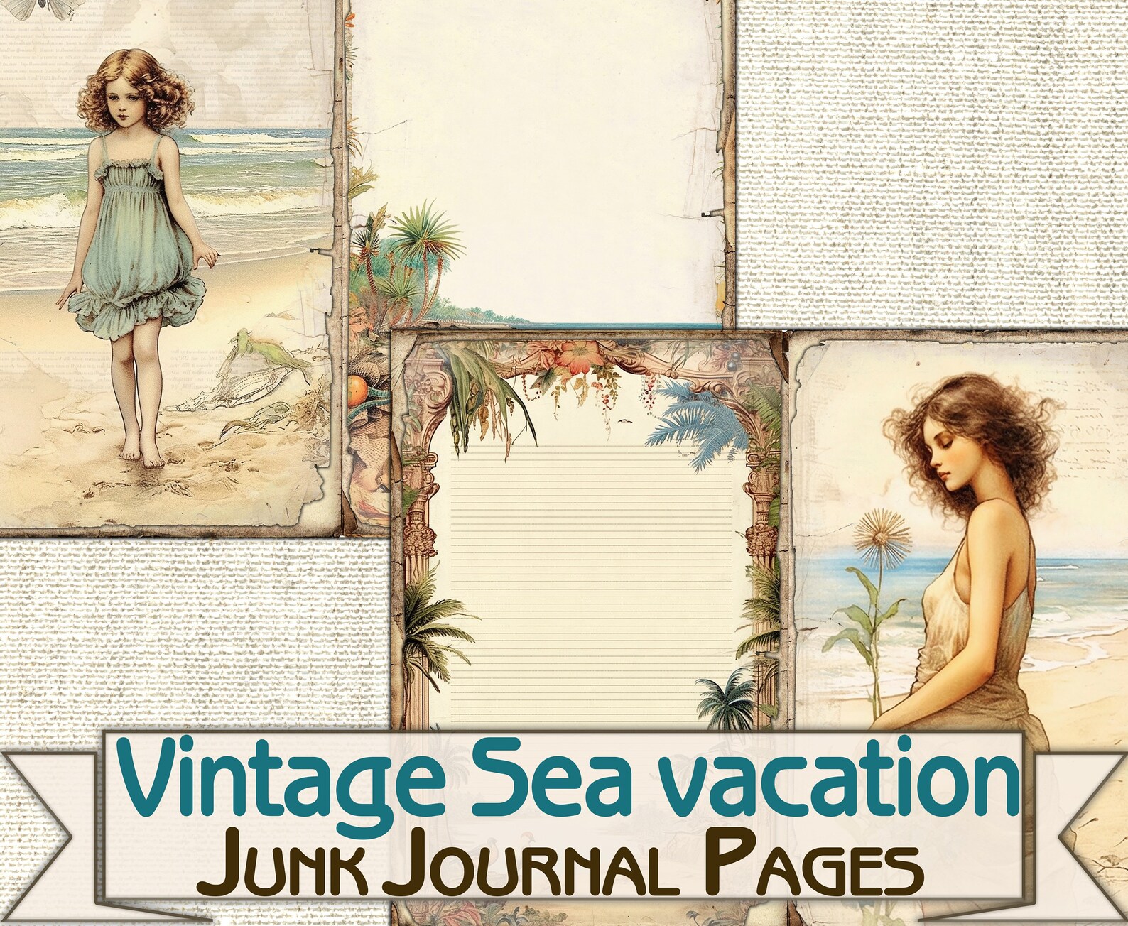 Vintage Sea Vacation Junk Journal Pages,beach Journal Printables - Etsy