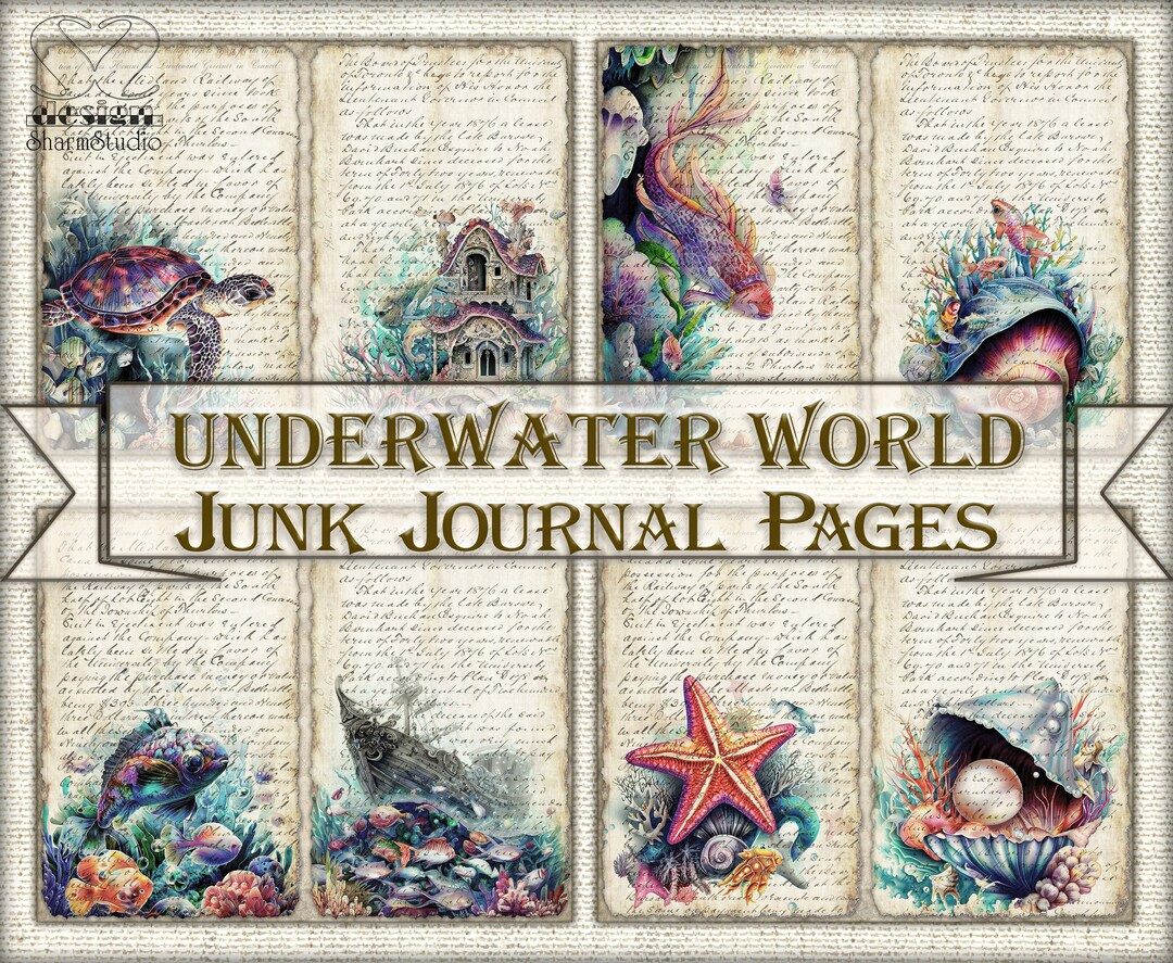 Underwater World Fantasy Junk Journal Pages,journal Kit Download - Etsy