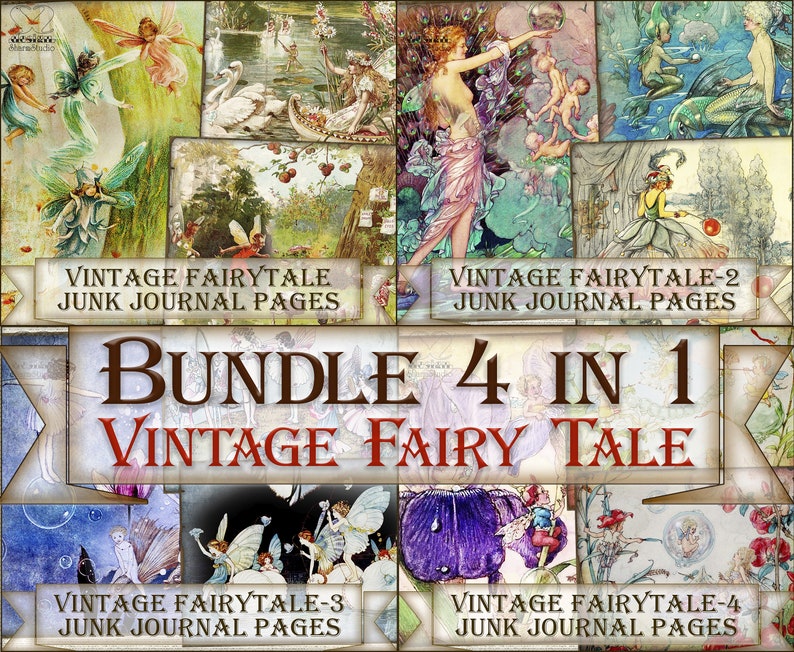 Vintage Fairy Tale Junk Journal Pages Bundlefairy Digital Kit - Etsy