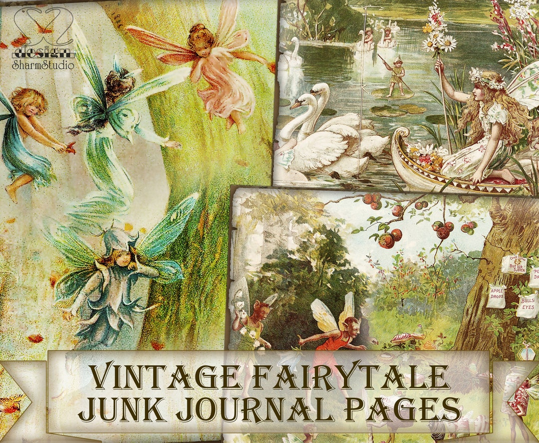 Vintage Fairy Tale Junk Journal Page,picture Collage,fairy Digital Kit ...