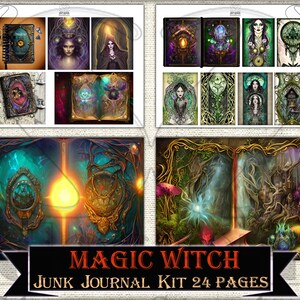 Magic Witch Junk Journal Kit,esoteric Pages,grimoire Digital Collage ...