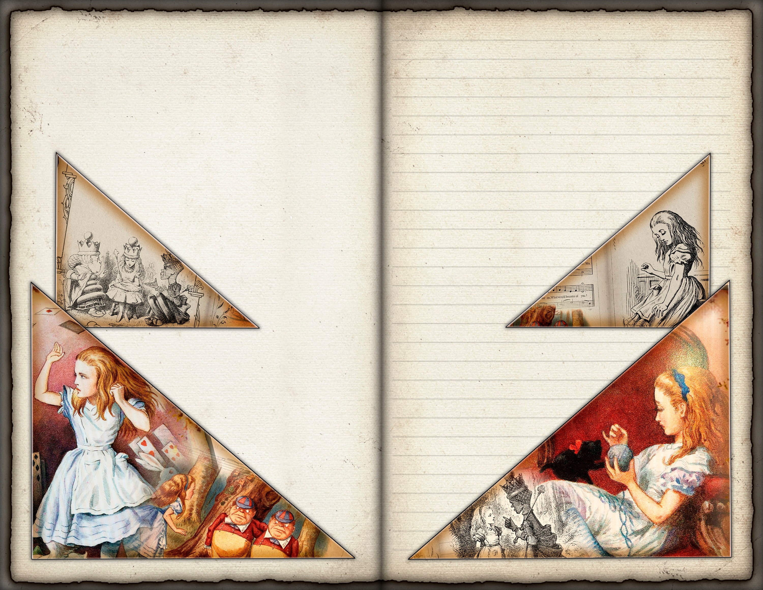 Alice in Wonderland Digital Pocket Journal Printable,paper Pockets ...