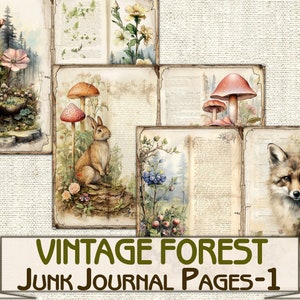 Vintage Forest Nature Junk Journal Picture Collage,fantasy Forest ...