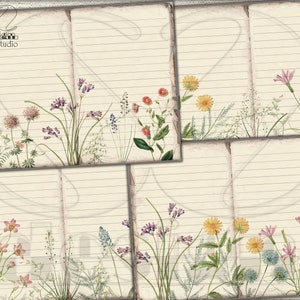 Vintage Wildflowers Kit Printable,junk Journal Digital Pages Bundle ...