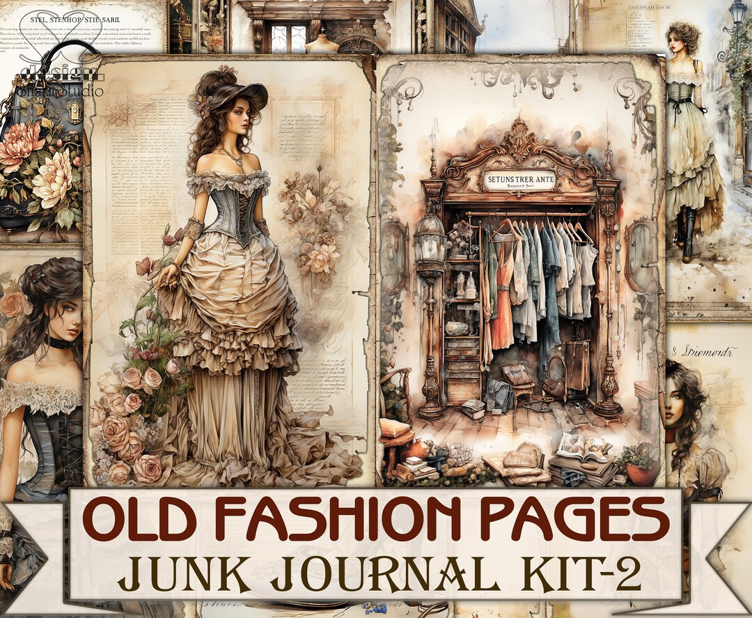Old Fashion Victorian Lady Junk Journal Kit Part 2, Collage Sheets ...