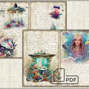 Vintage Mermaid Fantasy Junk Journal Pages,journal Kit Download - Etsy
