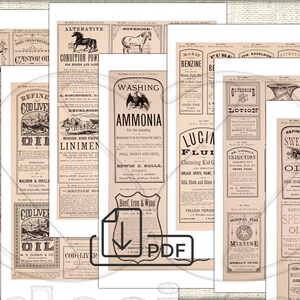 200 Vintage Apothecary Printable Old Ephemera Labels #1 18th Century - Etsy