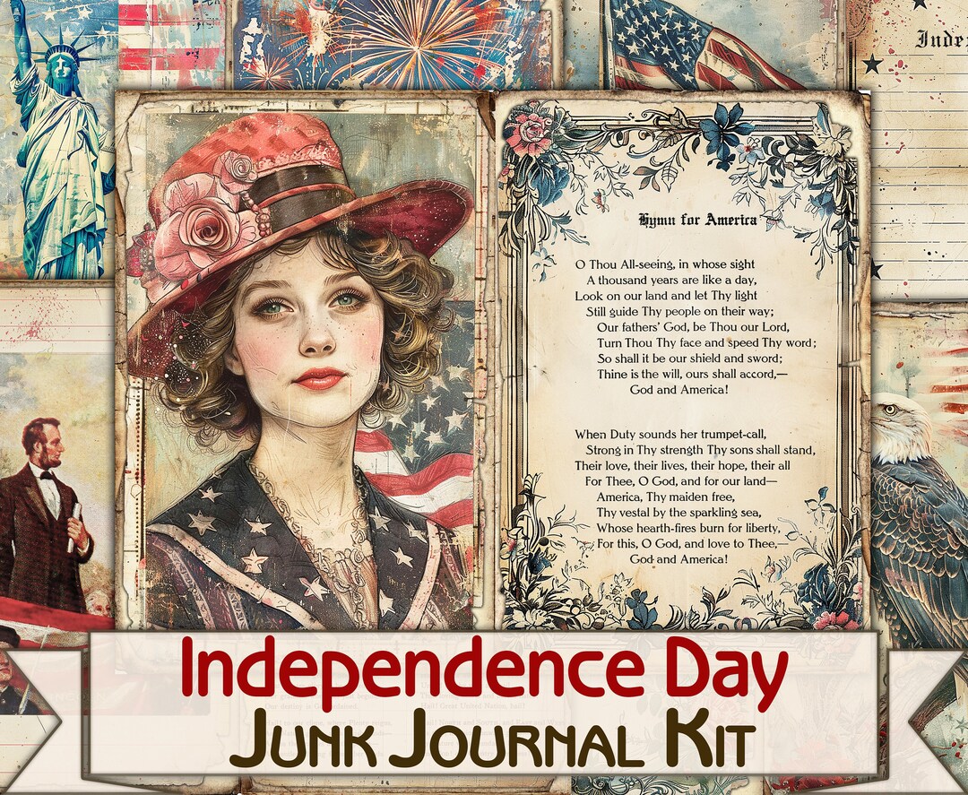 Vintage Shabby Independence Day,4th of July,patriotic America ...