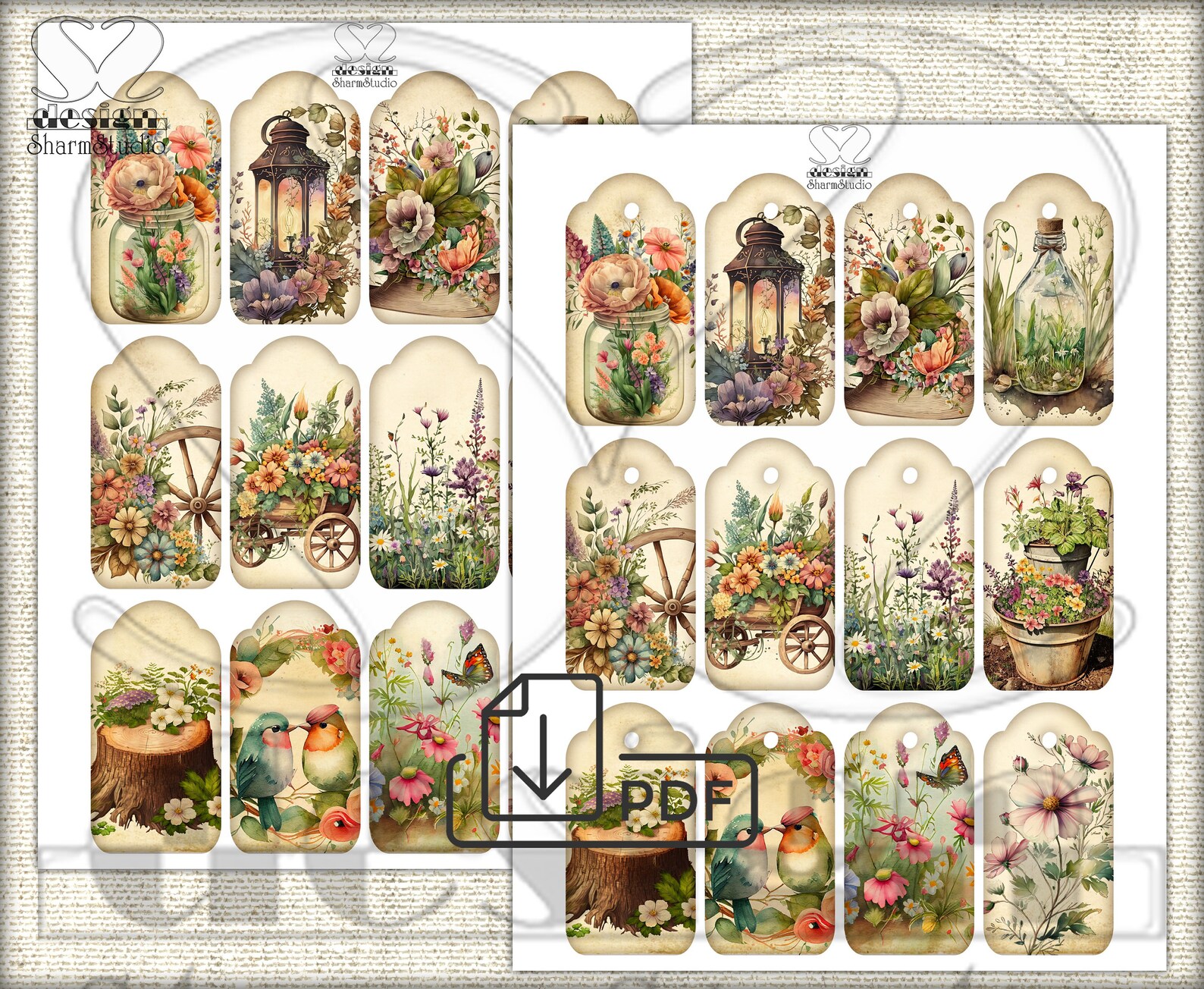 Vintage Spring Tags Printable Junk Journal Ephemera - Etsy