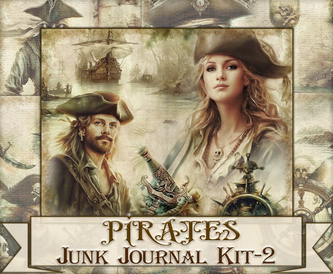 Vintage Pirates Junk Journal Watercolor Kit-2 Printable,pirate Collage ...