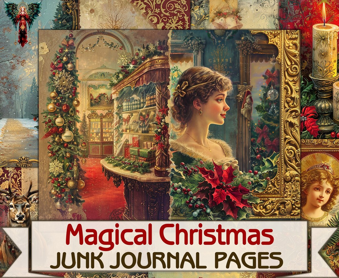 Vintage Magical Christmas Junk Journal Kit,printable Junk Journal Pages ...