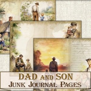 Vintage Dad and Son Junk Journal Pages,family Journal,fathers Day ...