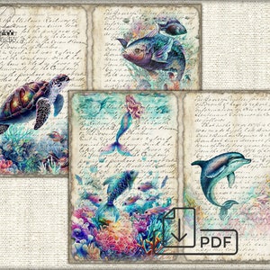 Vintage Mermaid Fantasy Junk Journal Pages,journal Kit Download - Etsy