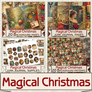 Vintage Magical Christmas Junk Journal Kit,printable Junk Journal Pages ...