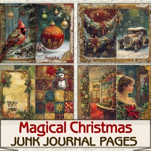 Vintage Magical Christmas Junk Journal Kit,printable Junk Journal Pages ...