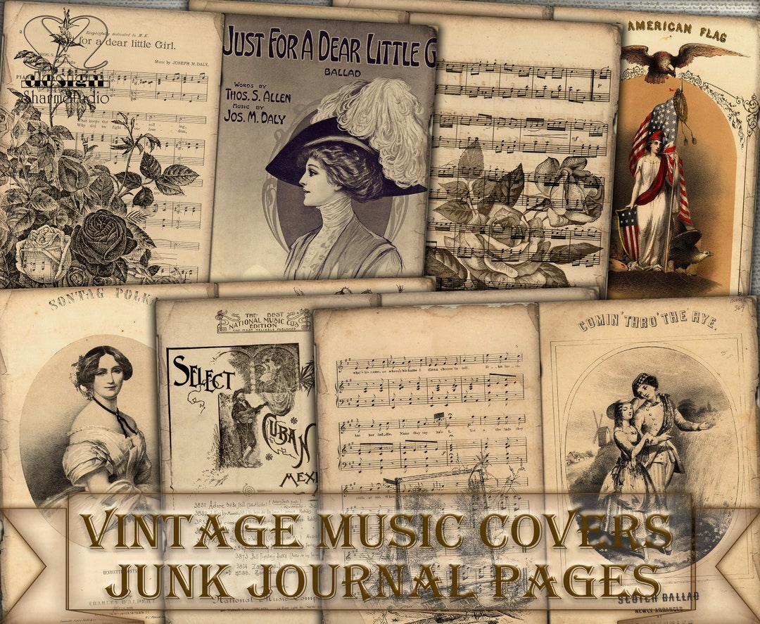 Vintage Music Covers Junk Journal Printable Collage Pages - Etsy