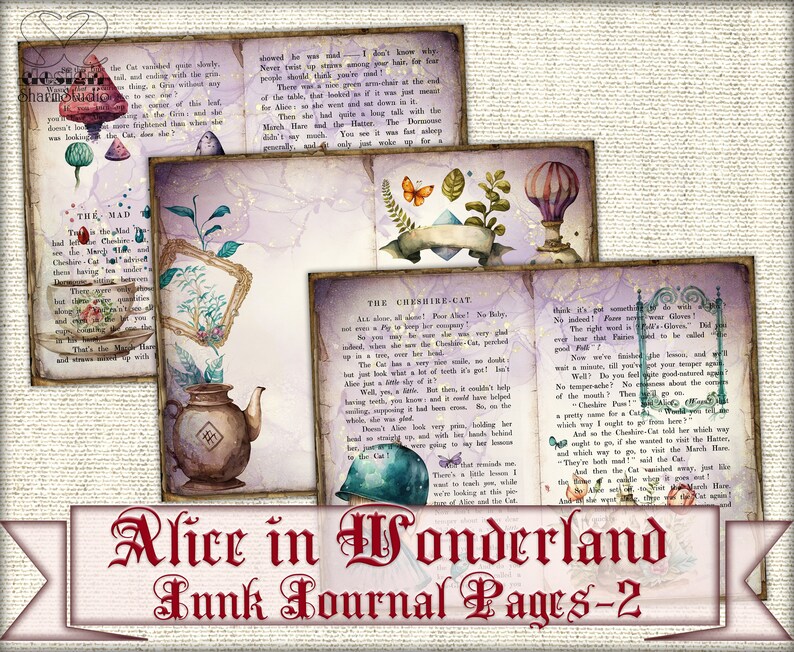 Digital Fairy Tale Kit Junk Journals Page Printables Alice in - Etsy