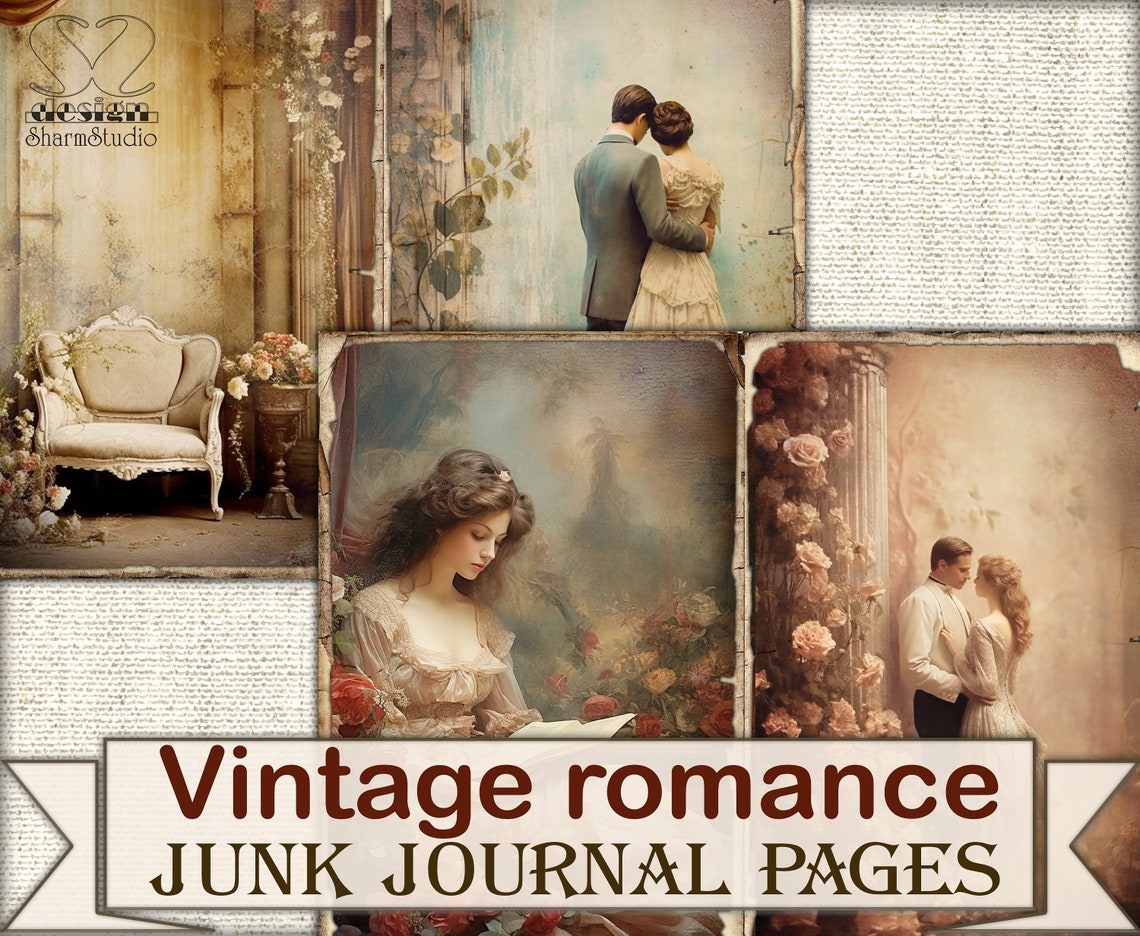 Vintage Romance Junk Journal Romantic Pages,digital Printable Collage ...