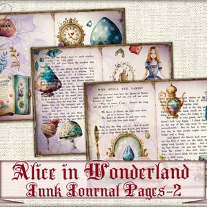 Digital Fairy Tale Kit Junk Journals Page Printables Alice in ...