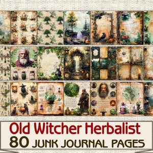 Old Witcher Herbalist Junk Journal Pages, Digital Scrapbook Paper ...