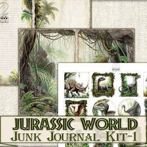 Jurassic World Junk Journal Watercolor Kit-1 Printable,dinosaurs ...