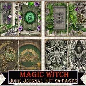Magic Witch Junk Journal Kit,esoteric Pages,grimoire Digital Collage ...