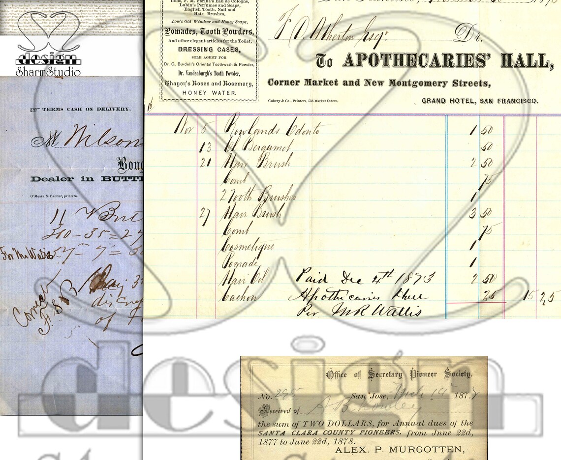 Vintage Bills & Receipts-2set of Invoices Ephemera and - Etsy