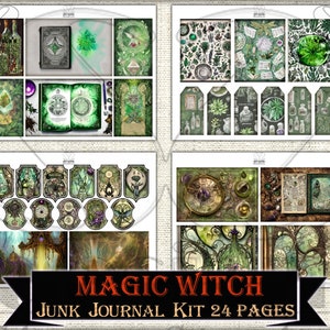 Magic Witch Junk Journal Kit,esoteric Pages,grimoire Digital Collage ...