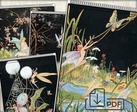 Vintage Digital Card Set Fairy Tale Art Print cards Atc ACEO - Etsy