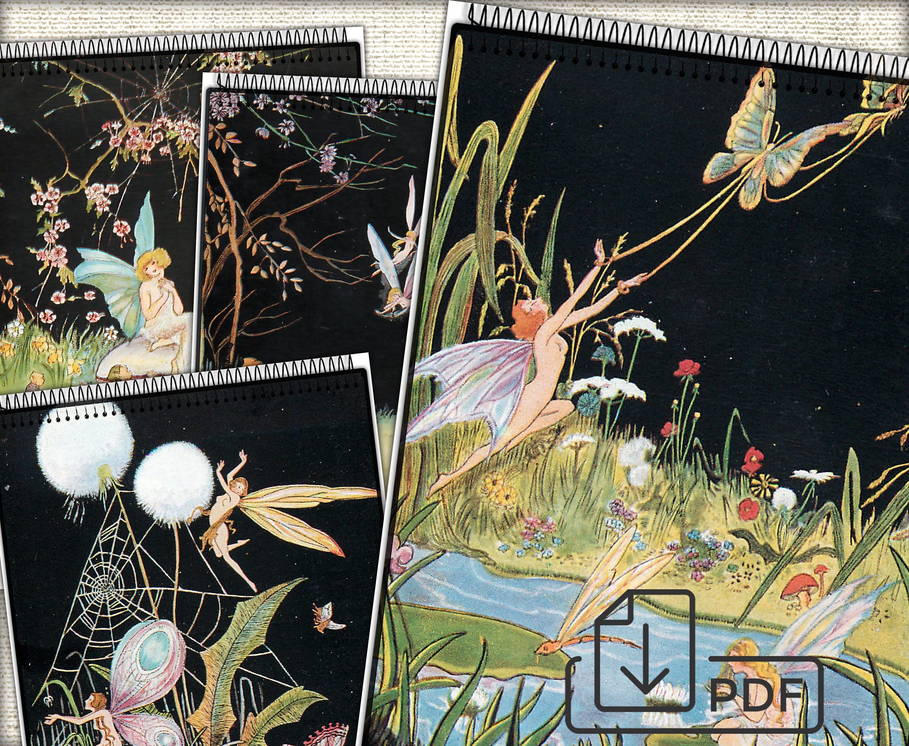 Vintage Digital Card Set Fairy Tale Art Print cards Atc ACEO - Etsy