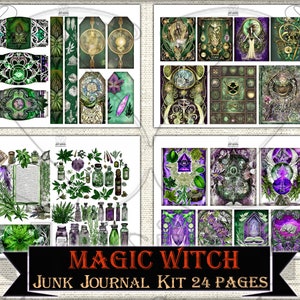 Magic Witch Junk Journal Kit,esoteric Pages,grimoire Digital Collage ...