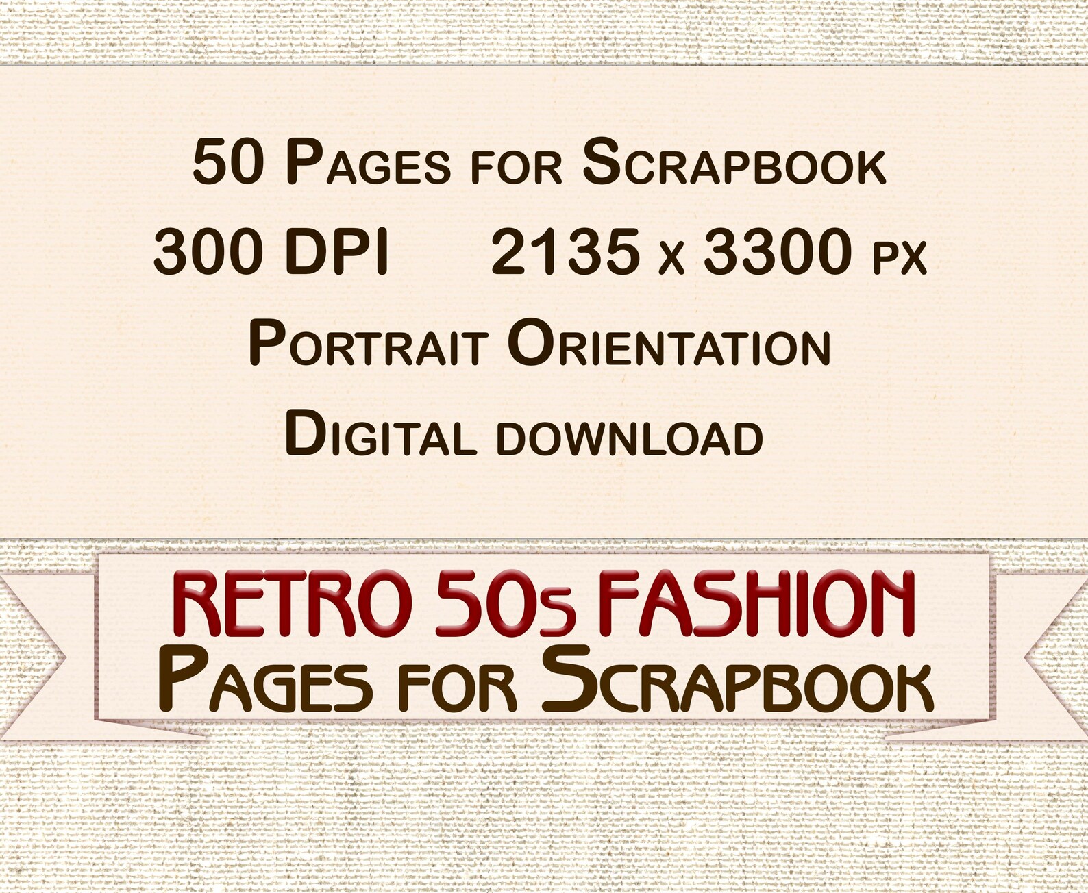 Retro 50s Fashion Pages for Scrapbook and Junk Journal, Vintage ...