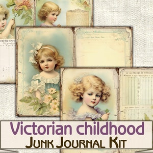 Victorian Children Journal Pages,printable Childhood Junk Journal Kit ...