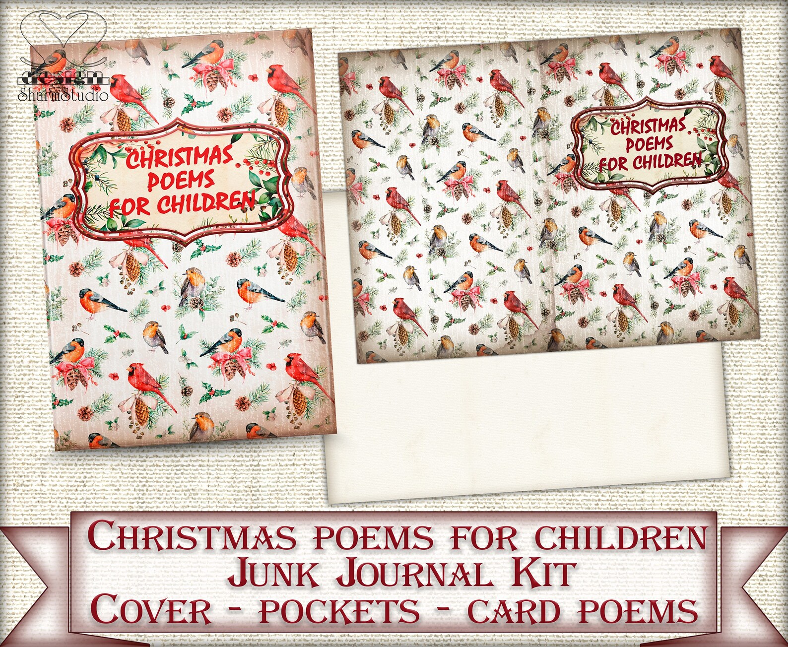 Vintage Christmas Poems Junk Journal Kitprintable Collage - Etsy