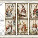 Vintage Winter Rabbit,collage Digital Picture Printables Cards Atc ACEO ...
