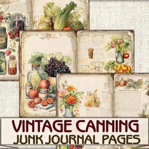 Vintage Cooking Junk Journal,canning Cookbook Pages Recipe Collage ...