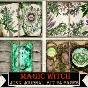 Magic Witch Junk Journal Kit,esoteric Pages,grimoire Digital Collage ...