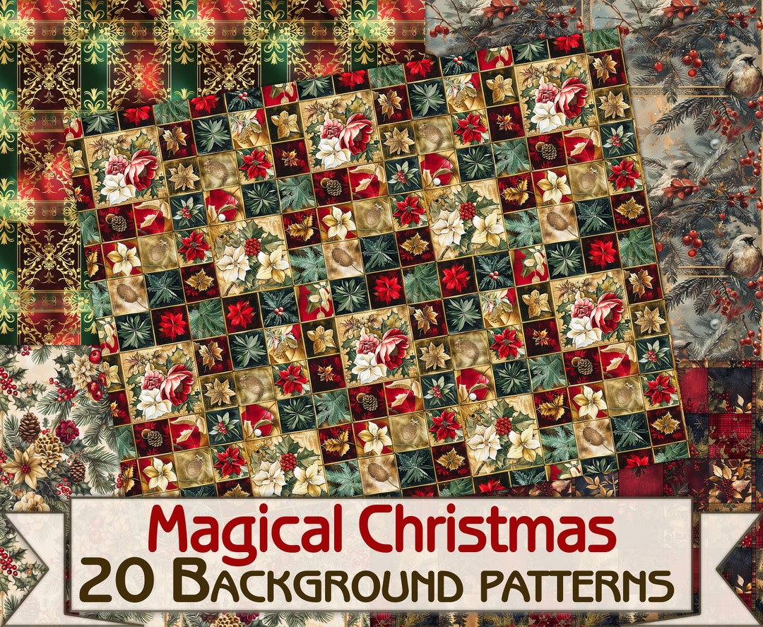 Vintage Magical Christmas Junk Journal Kit,printable Background ...