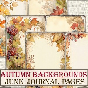 Autumn Blank Background Junk Journal Pages,fall Background Printables-2 ...