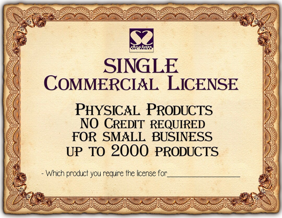 SINGLE Commercial License to Use 1 ANY PRODUCT - Etsy