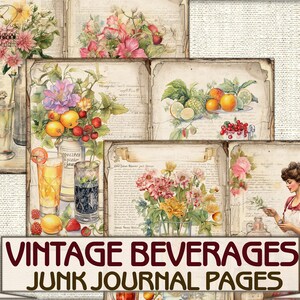 Vintage Cooking Junk Journal,cookbook Pages Recipe Collage Printables ...