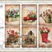 Vintage Spring Flowers Card Set,collage Digital Picture Printable Cards ...