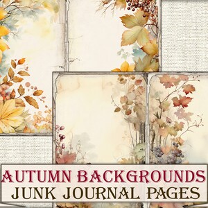 Autumn Blank Background Junk Journal Pages,fall Background Printables-2 ...