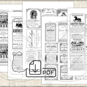 200 Vintage Apothecary Printable Old Ephemera Labels #1 18th Century - Etsy