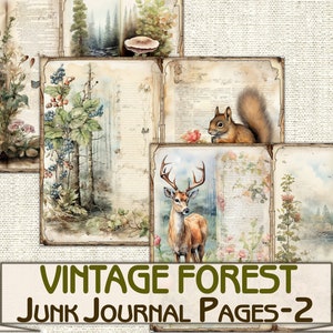 Vintage Forest Nature Junk Journal Picture Collage-2,fantasy Forest ...