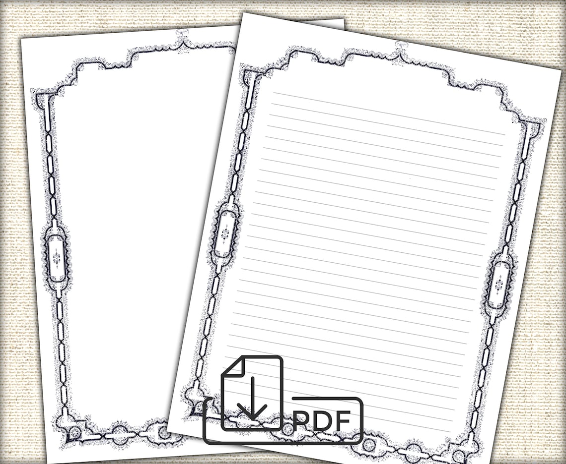 Printable Victorian Stationery Vintage Set 1digital paper | Etsy