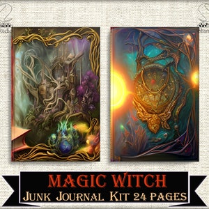 Magic Witch Junk Journal Kit,esoteric Pages,grimoire Digital Collage ...